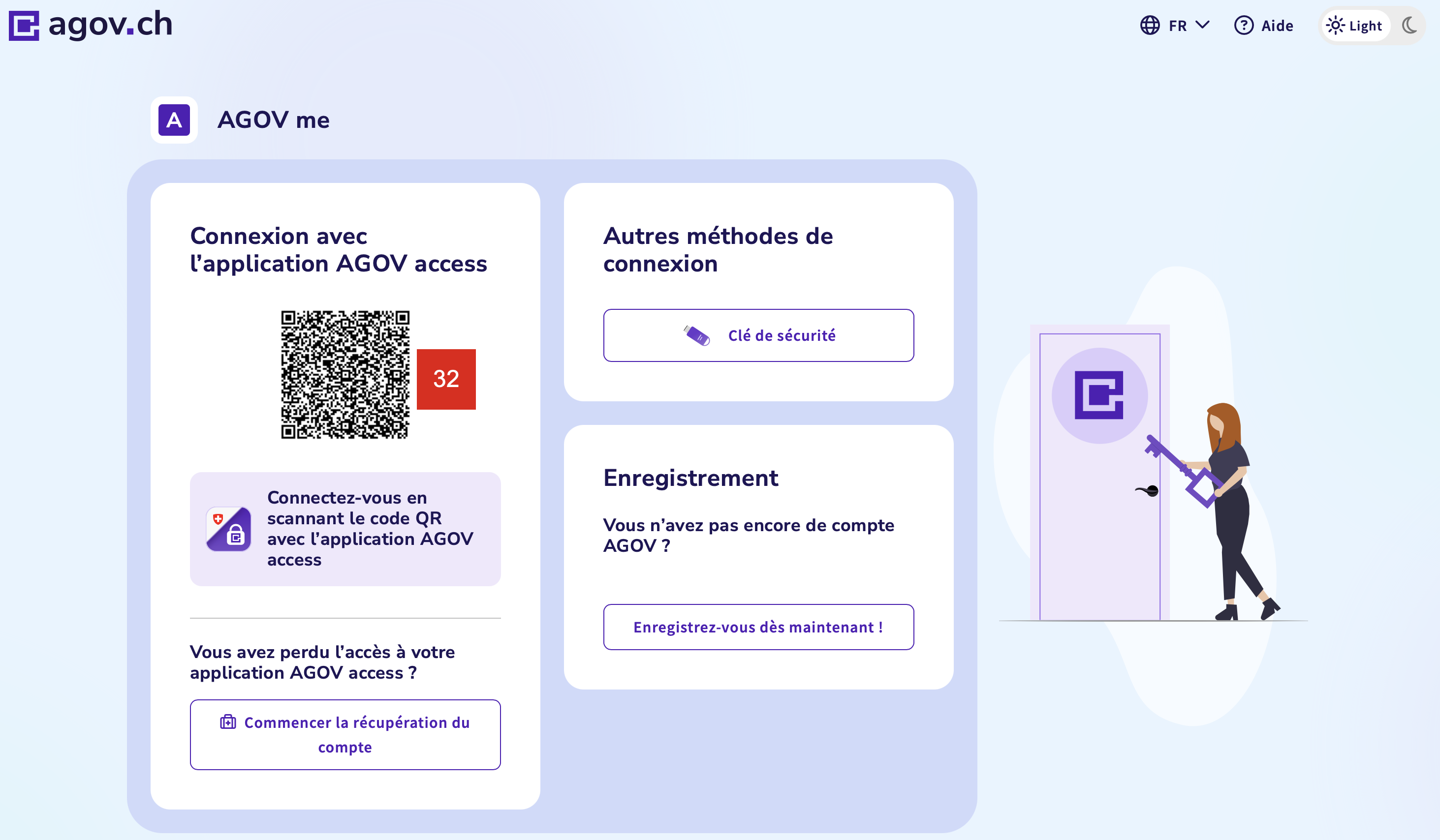 Accès à BE-Login avec AGOV